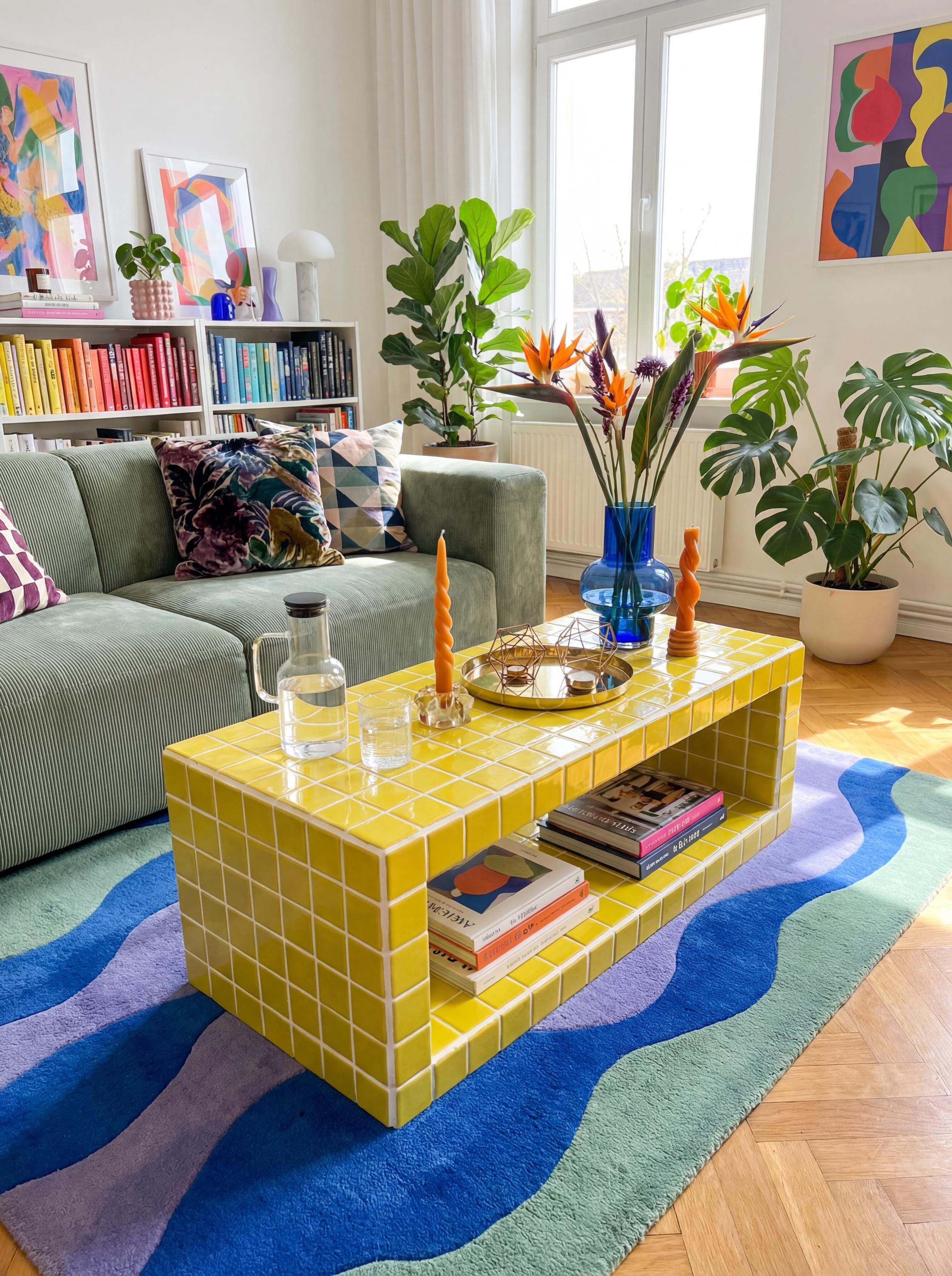 Tiled Coffee Table/shoe Rack, Shoey L - Etsy