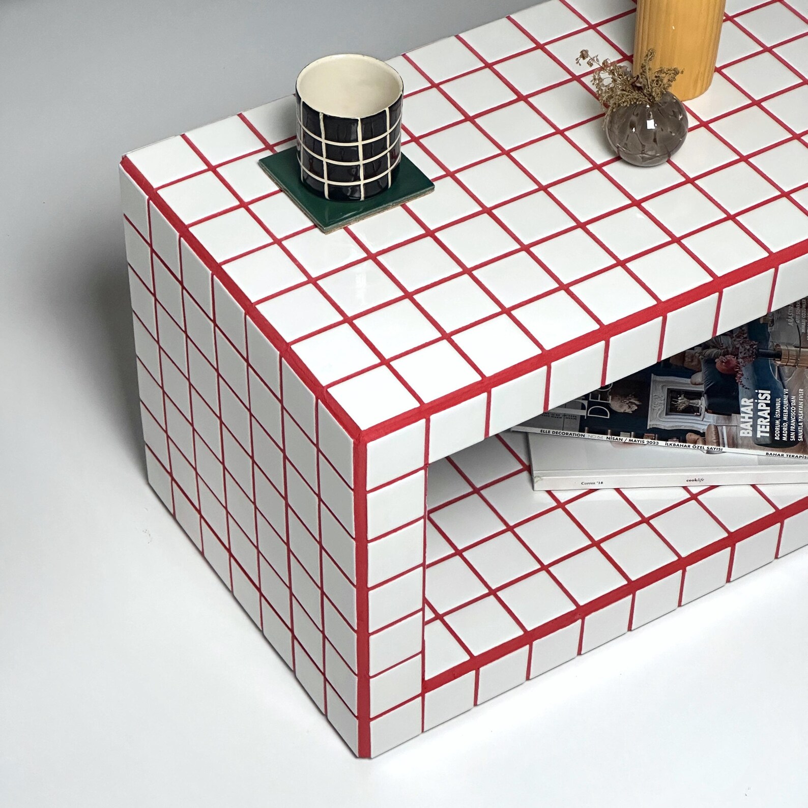 Tiled Coffee Table/shoe Rack, Shoey - Etsy