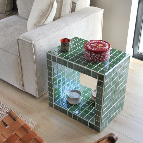 Ceramic Tile End Tables DIY Tiled End Table The Crafted Maker