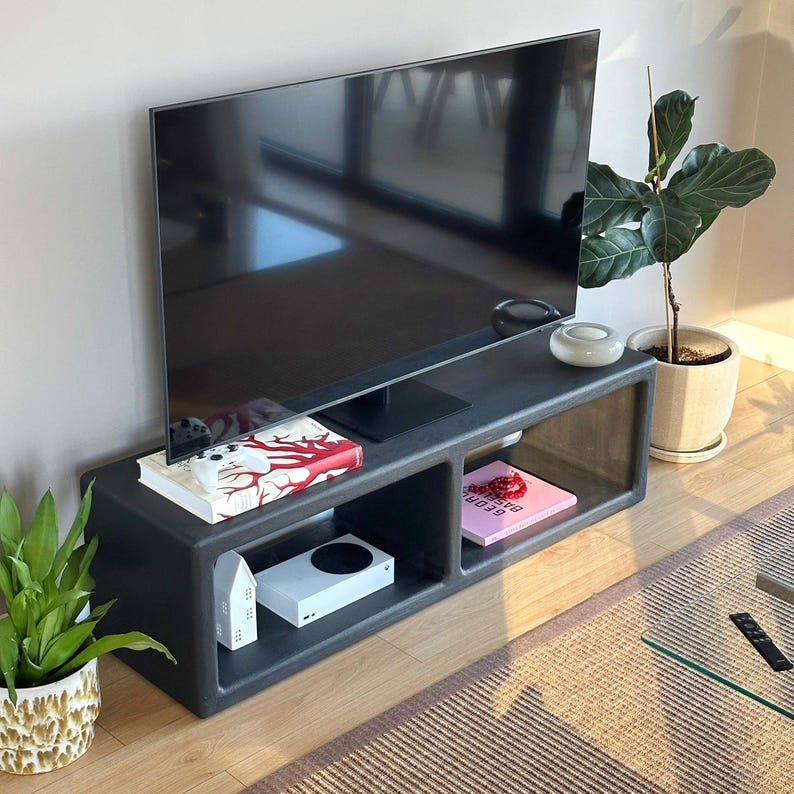 Luno Tv Unit, Concrete Texture - Etsy