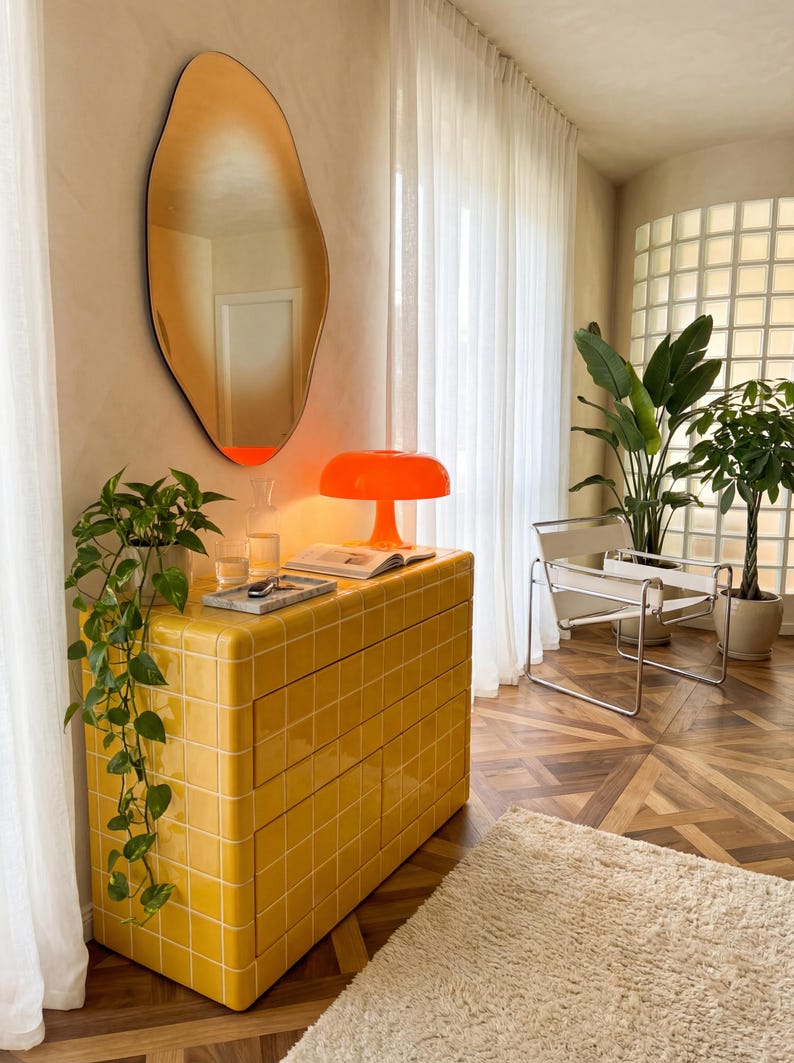 Tiled Console With Doors and Drawer, Mellow - Etsy