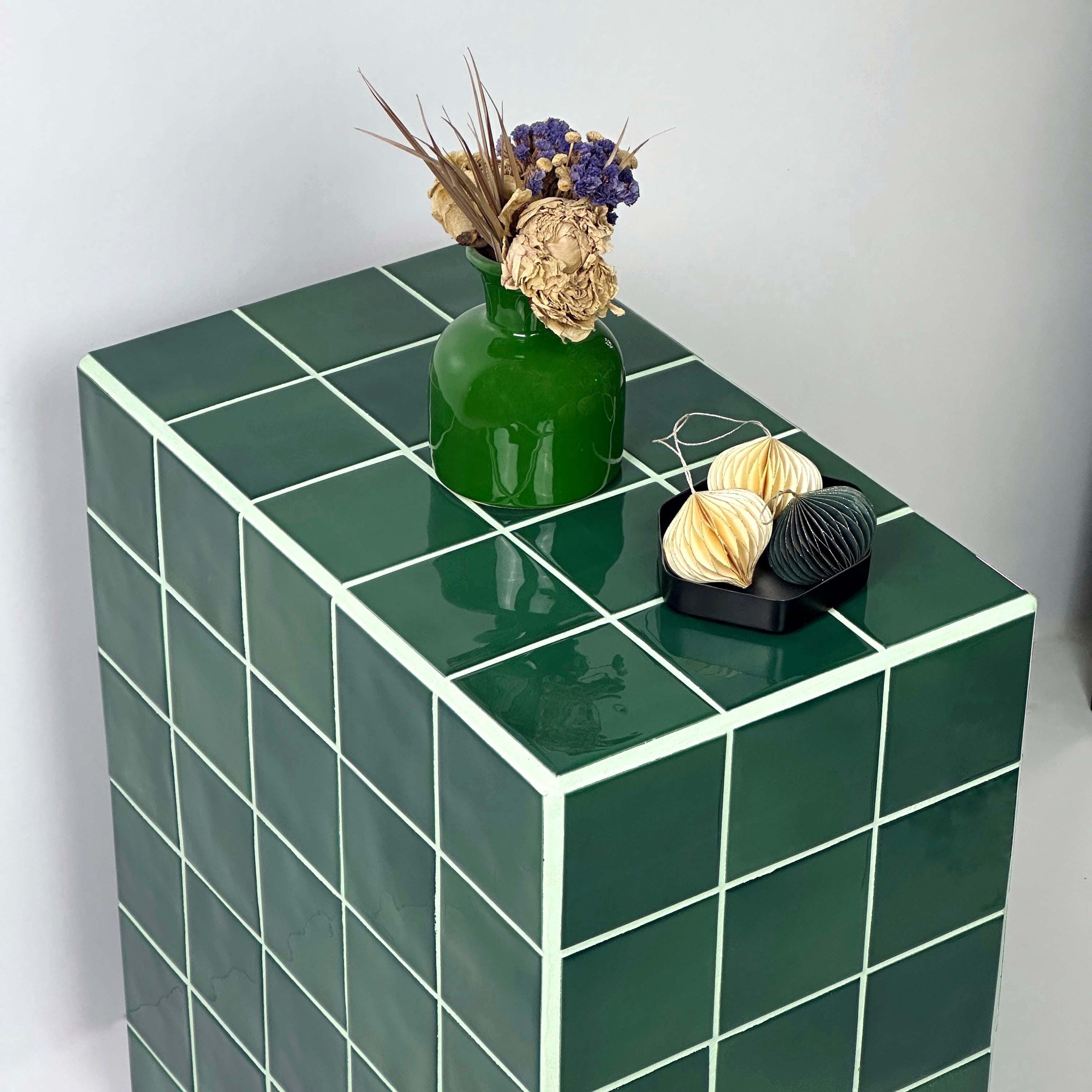 Tiled Cube Table, Pedestal - Etsy