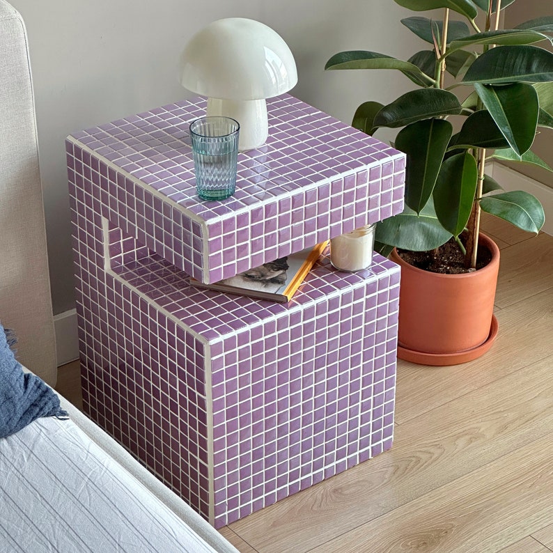 Tiled Side Table, Minima - Etsy