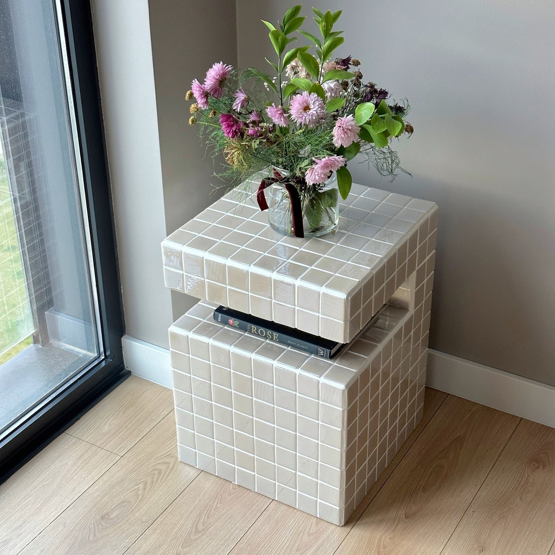 Tiled Side Table, Minima - Etsy