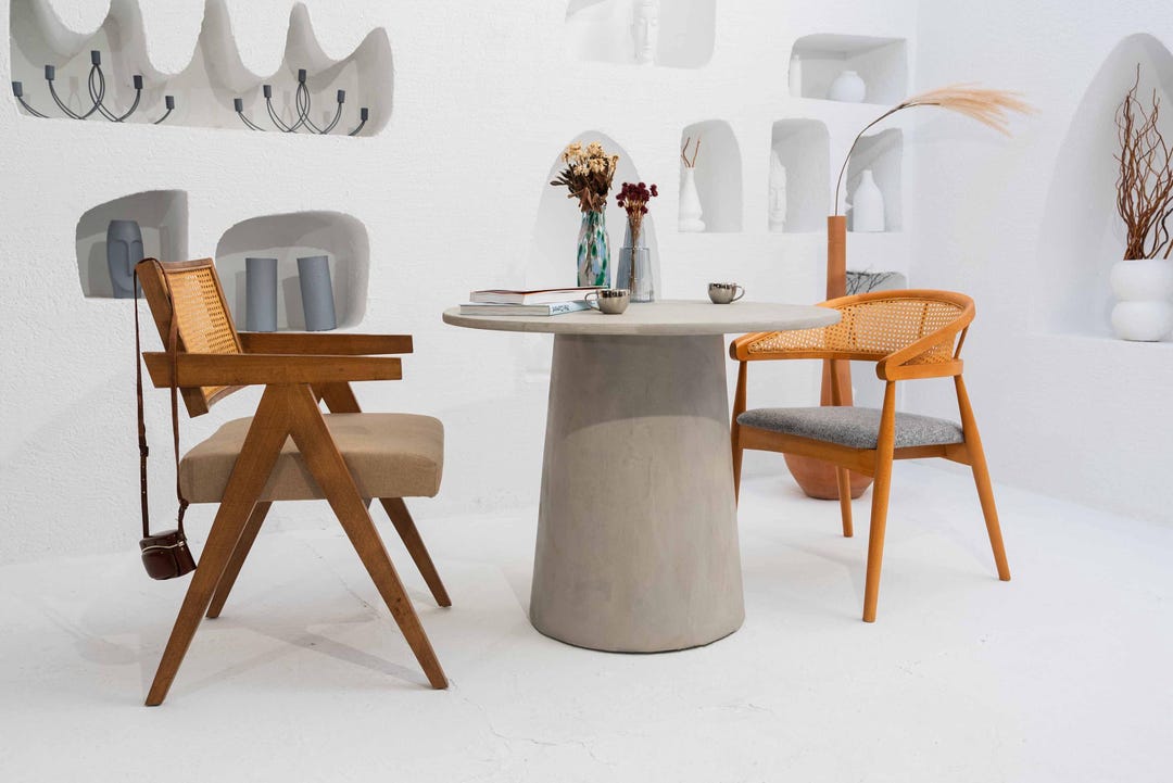 Orbit Dining Table, Concrete Texture - Etsy