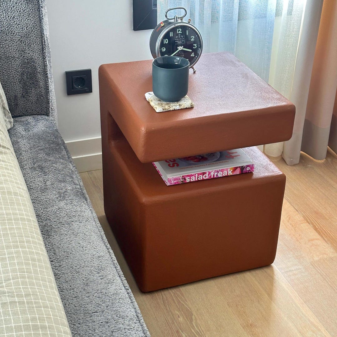 Luno Nightstand, Micro Concrete Texture - Etsy