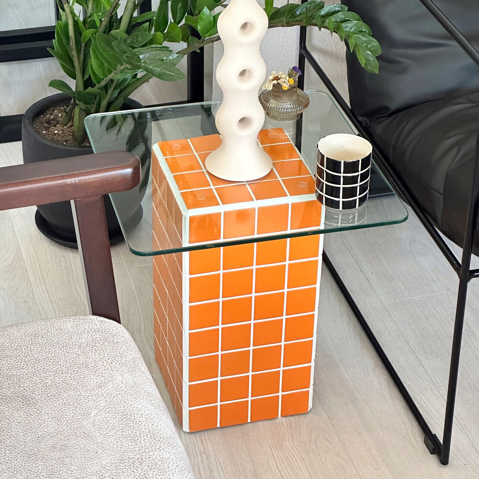 Tiled Glass Side Table, Lucent - Etsy