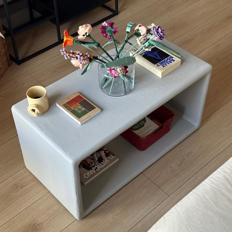 Luno Coffee Table, Concrete Texture - Etsy