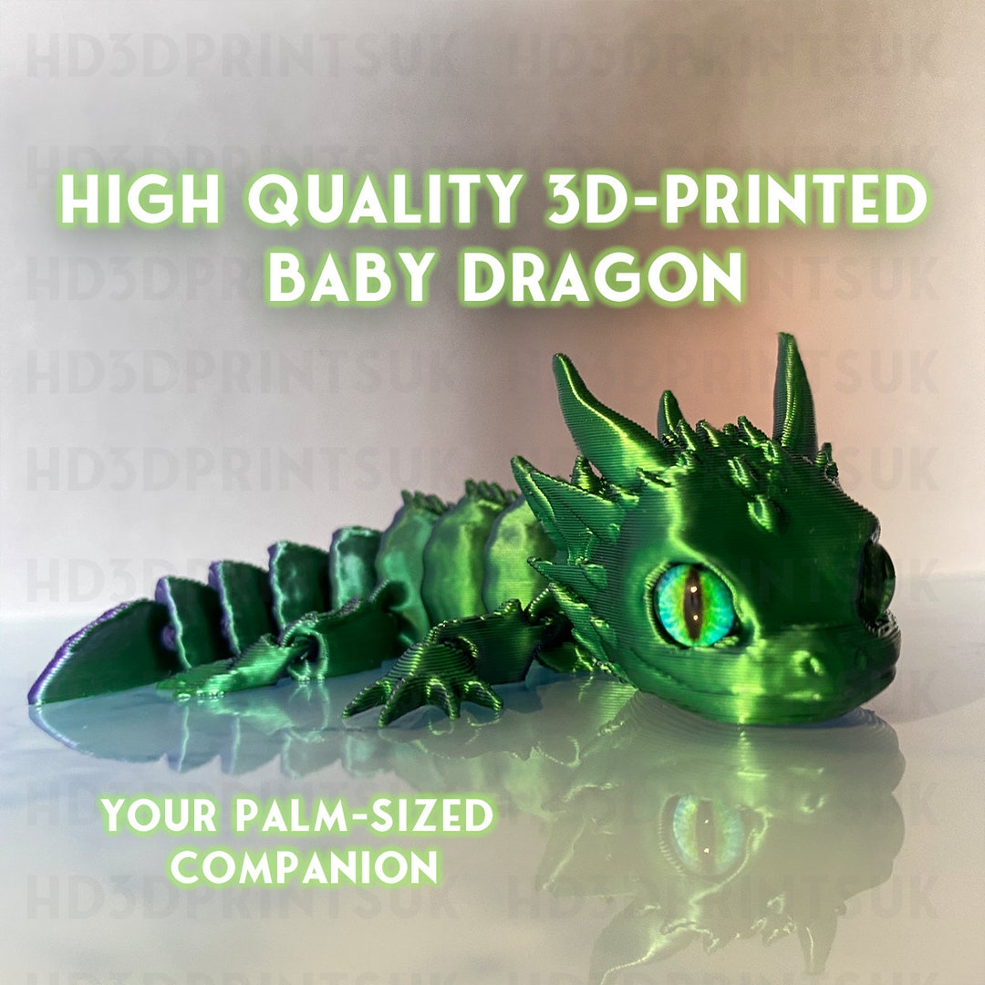 3D Printed Articulated Baby Dragon Flexi-articulated Palm-sized Dragon ...