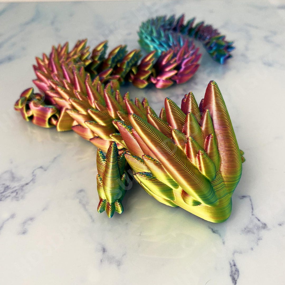 Spike the Articulated Boxer Dragon Fidget Toy - Colorful 3D Printed ...
