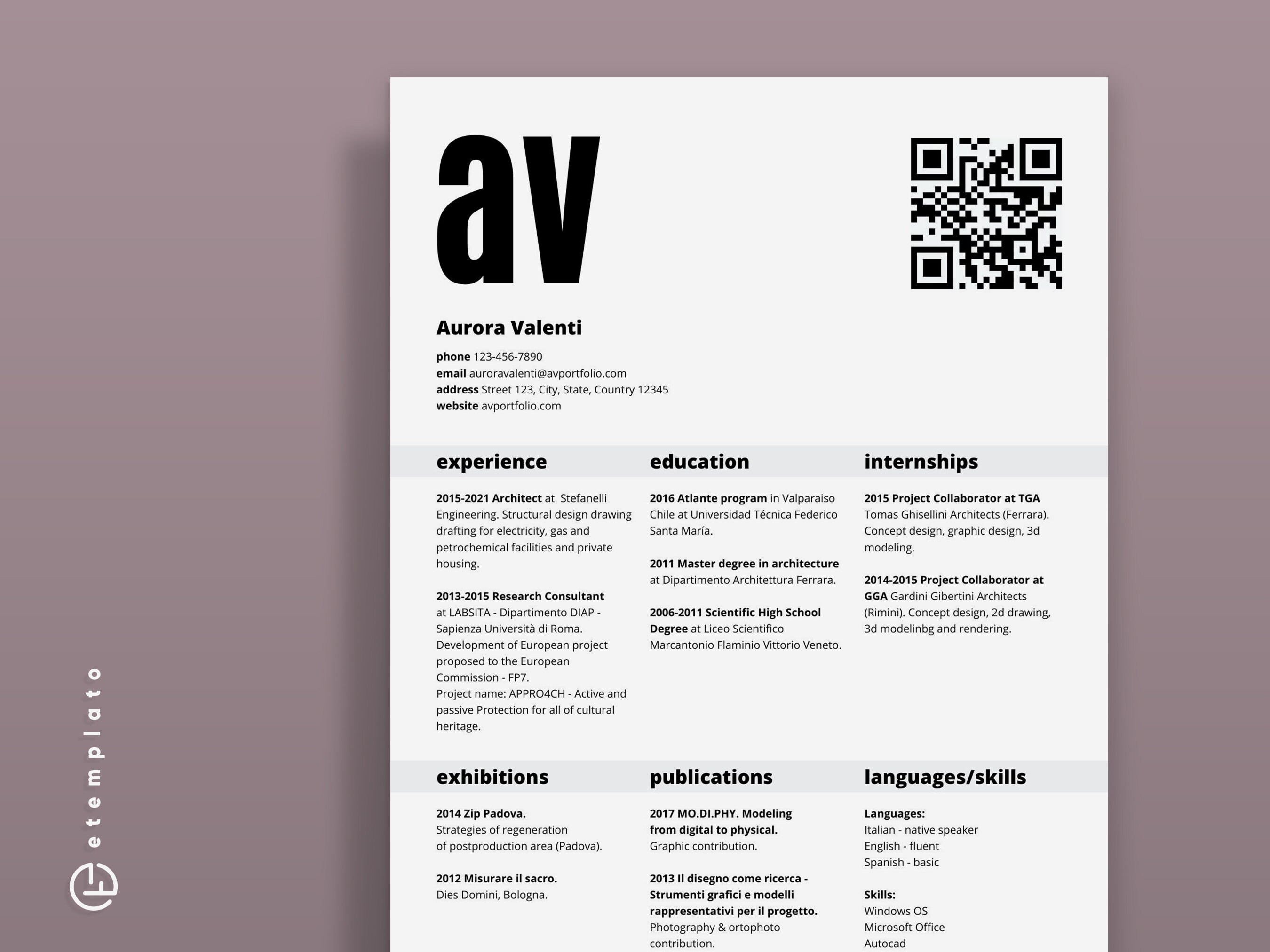 Modern & Minimalist Cv/resume Template, Editable Online, Professional ...