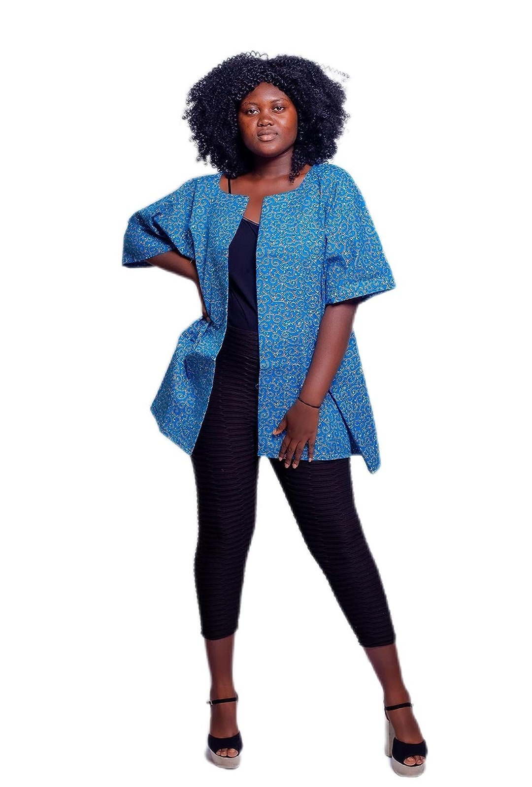 Plus Size Handmade in Ghana African Ankara Patapata Casual Outfit Open ...