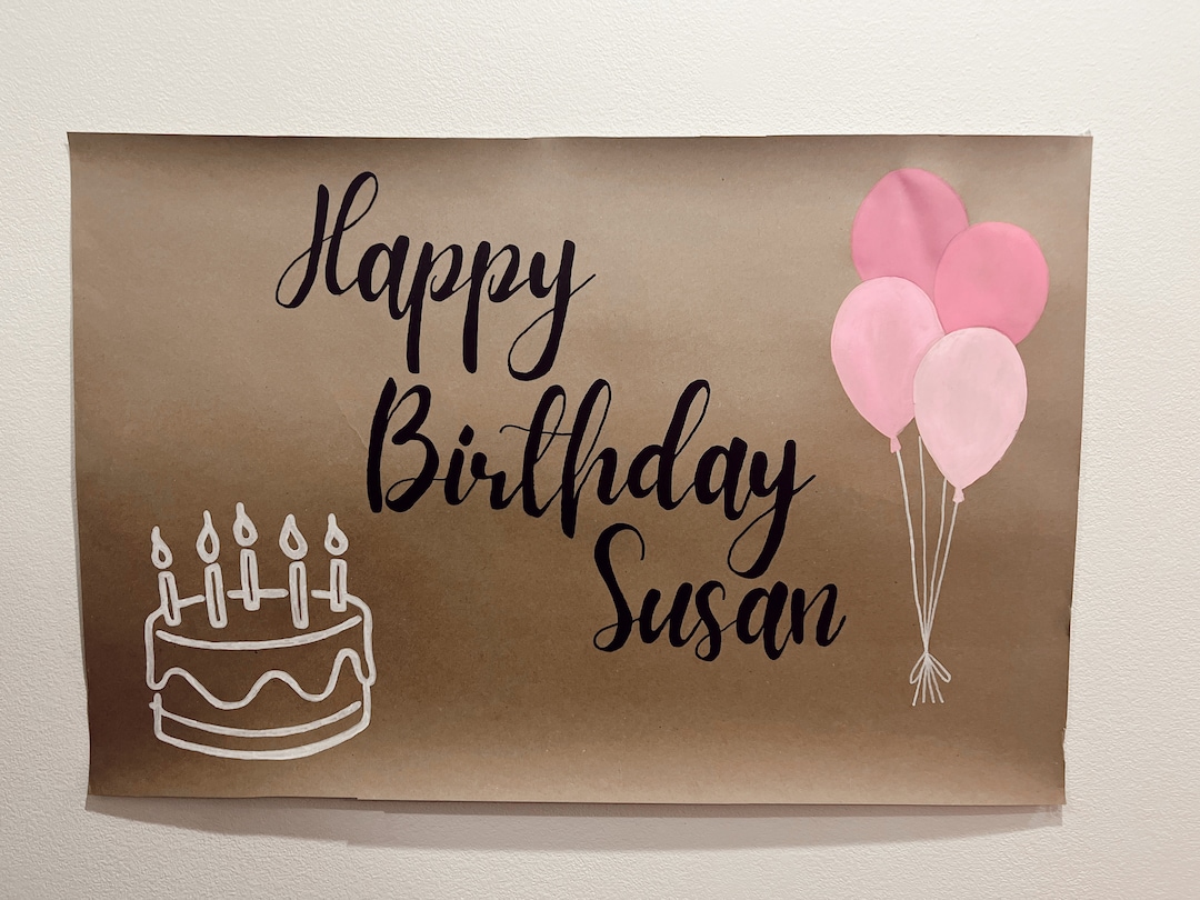 Hand Painted Brown Paper Banner That is Completely - Etsy