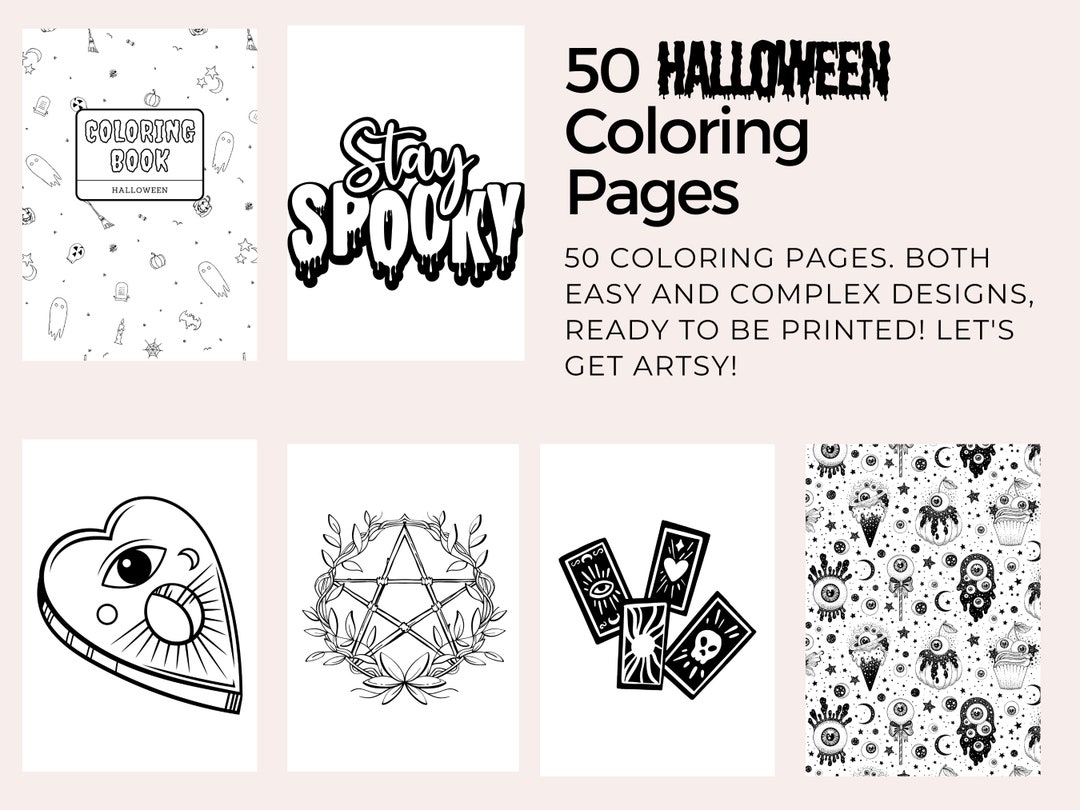 Halloween Coloring Pages Printable, 50 Coloring Pages Designs, Spooky ...