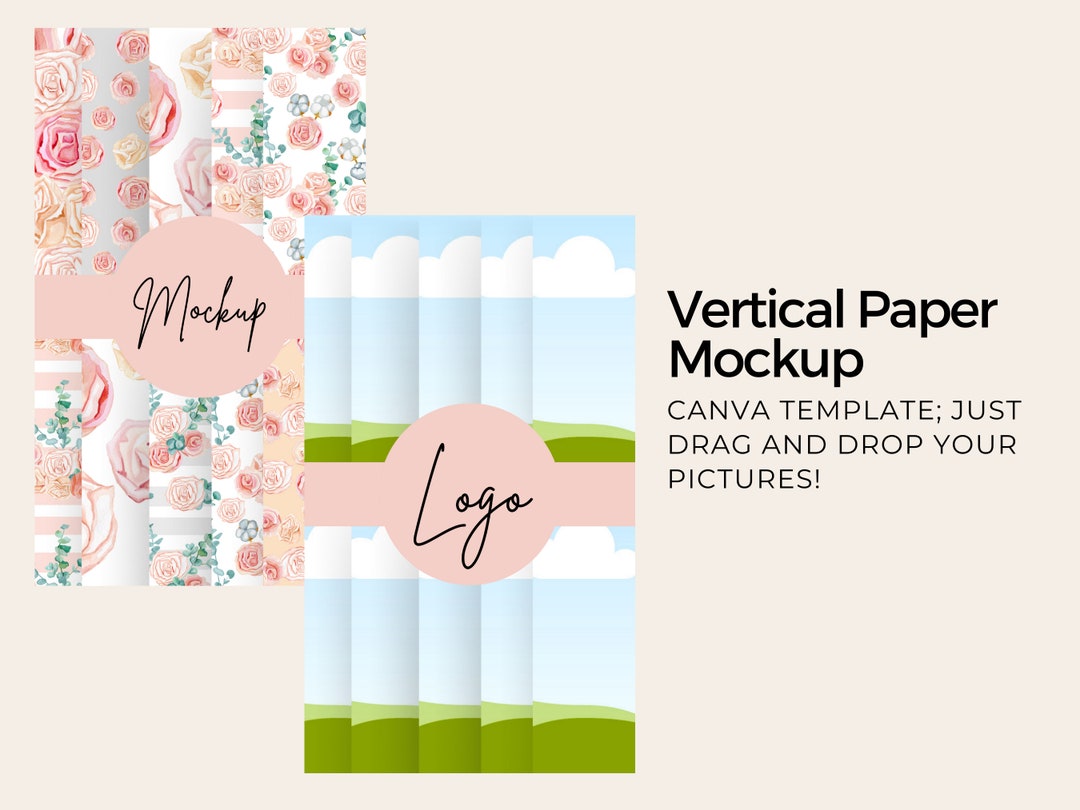Digital Mockup Template, Digital Paper Mockup, Vertical Paper Mockup ...
