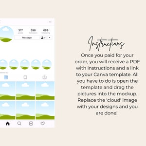 Instagram Profile Mockup Template | Editable Canva Template for Social ...