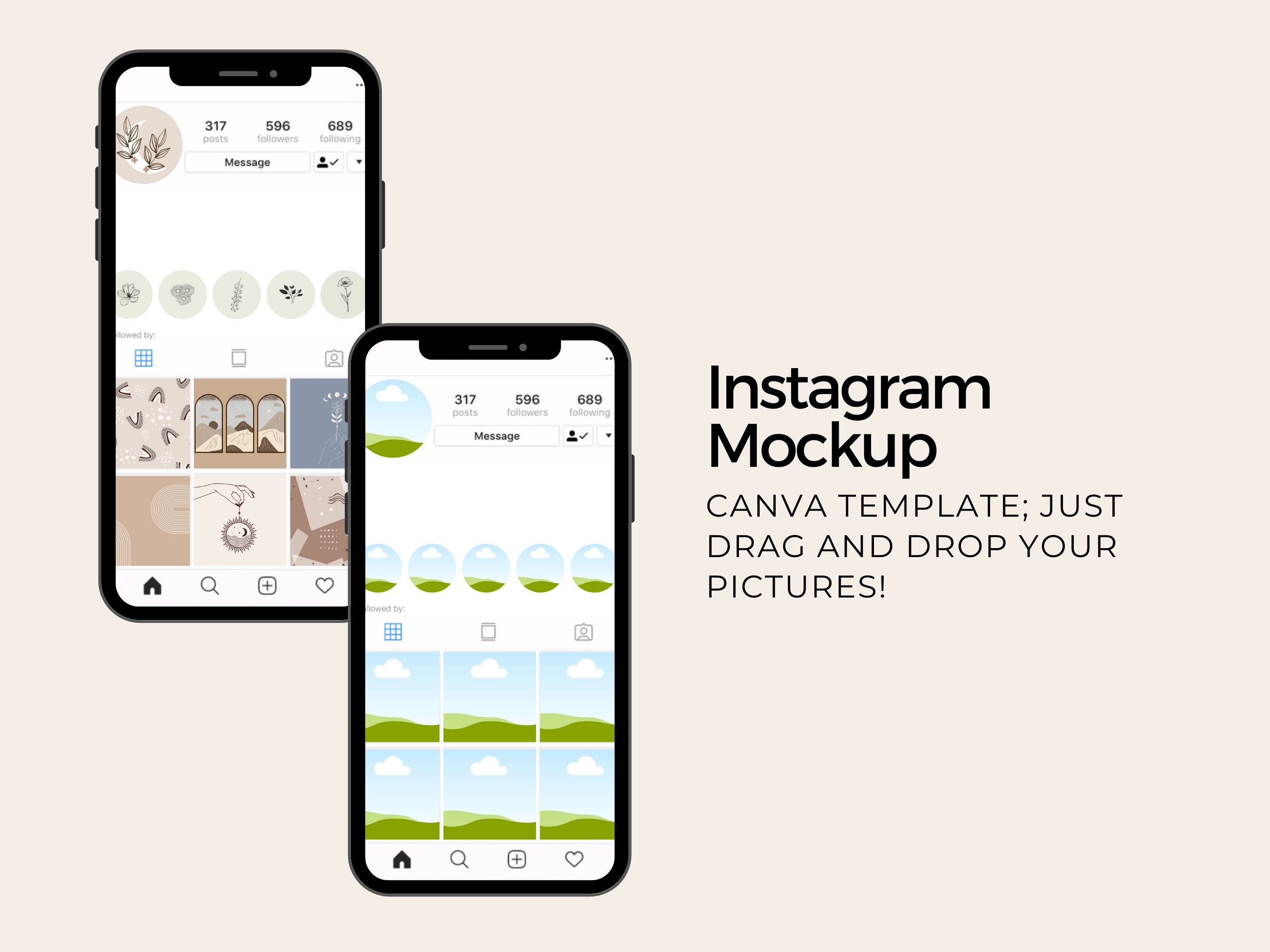 Instagram Mock Up Template for Canva Stationery Paper etna.com.pe