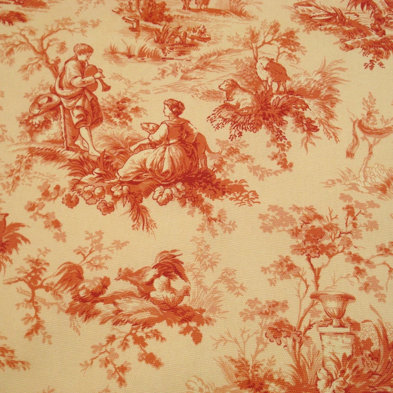Red Toile Fabric - Etsy