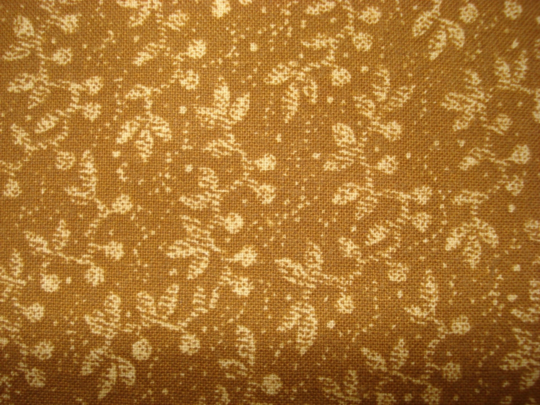 Caramel Colored Fabric/quality Quilting Fabric/100% Cotton/floral ...