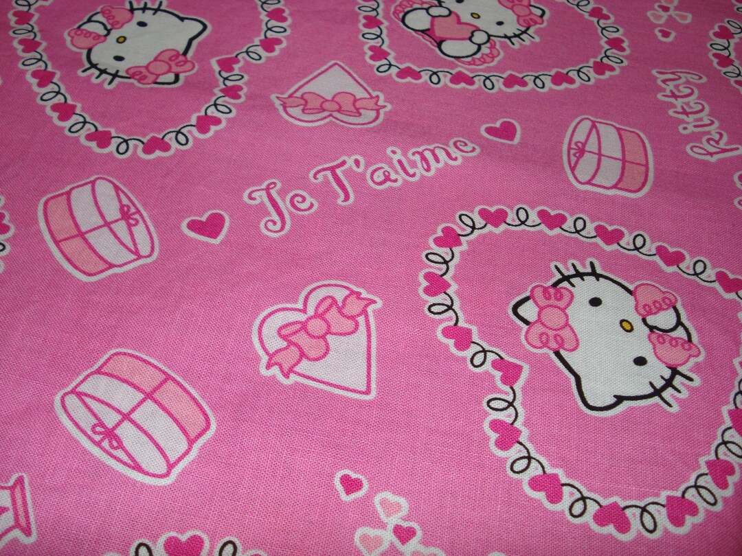 Hello Kitty Fabric Remnant/sanrio David Textiles - Etsy