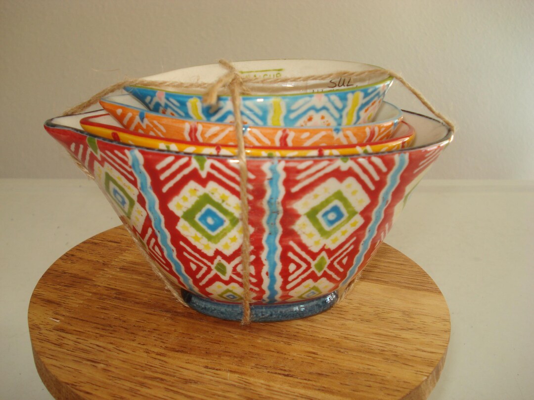 Set of Four Nesting Measuring Cups/colorful Designs - Etsy