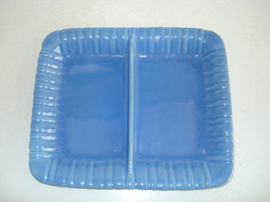 Vintage Serving Dish/cornflower Blue/two Sections/stangl Pottery ...