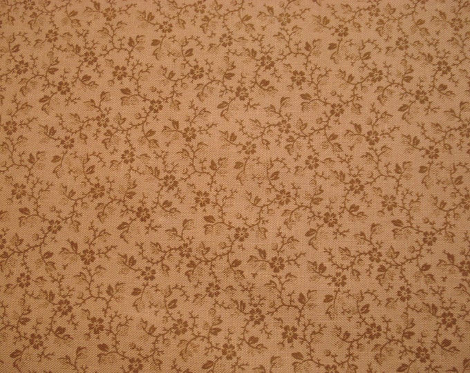 Calico Fabric/classic Cotton Fabric/100% Cotton/brown Calico Print/one ...