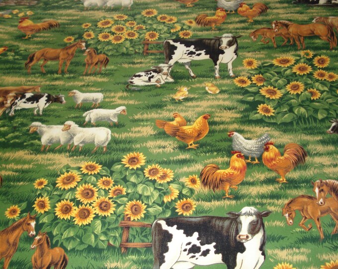 Pasture Scene/vip Fabric/cranston Print Works Co./holstein Cows ...