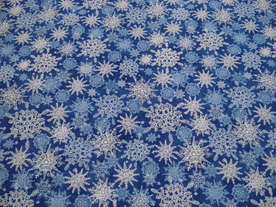 Blue and White Snowflake Fabric/ Artist Gail Flores/quilting Treasures ...