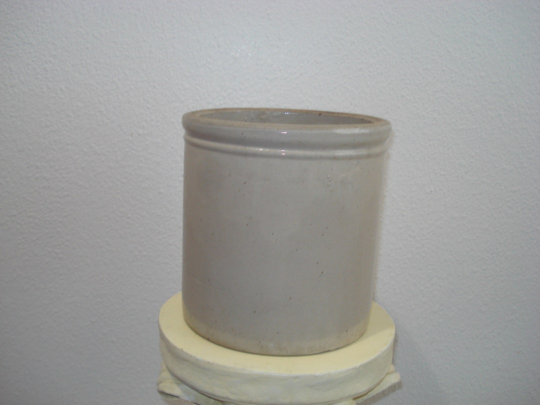 Stoneware Crock/eight Inches Tall/beige-gray - Etsy
