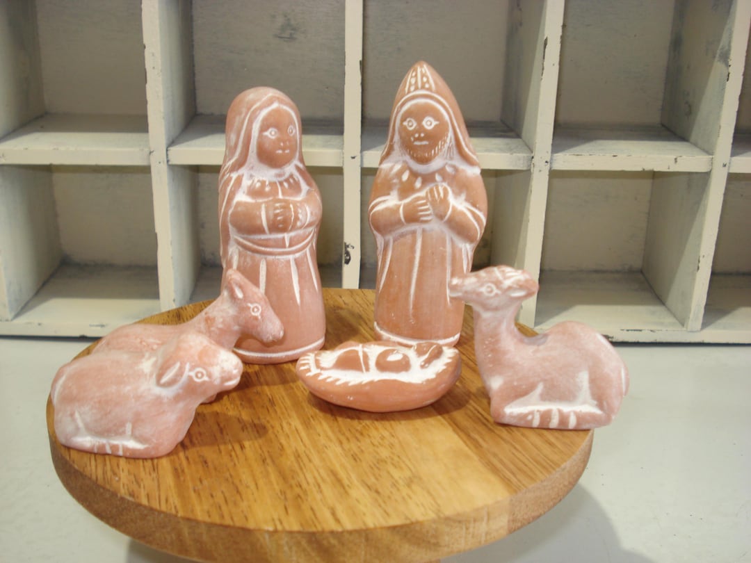 Terra Cotta Nativity Set/six Pieces/vintage/1980's - Etsy