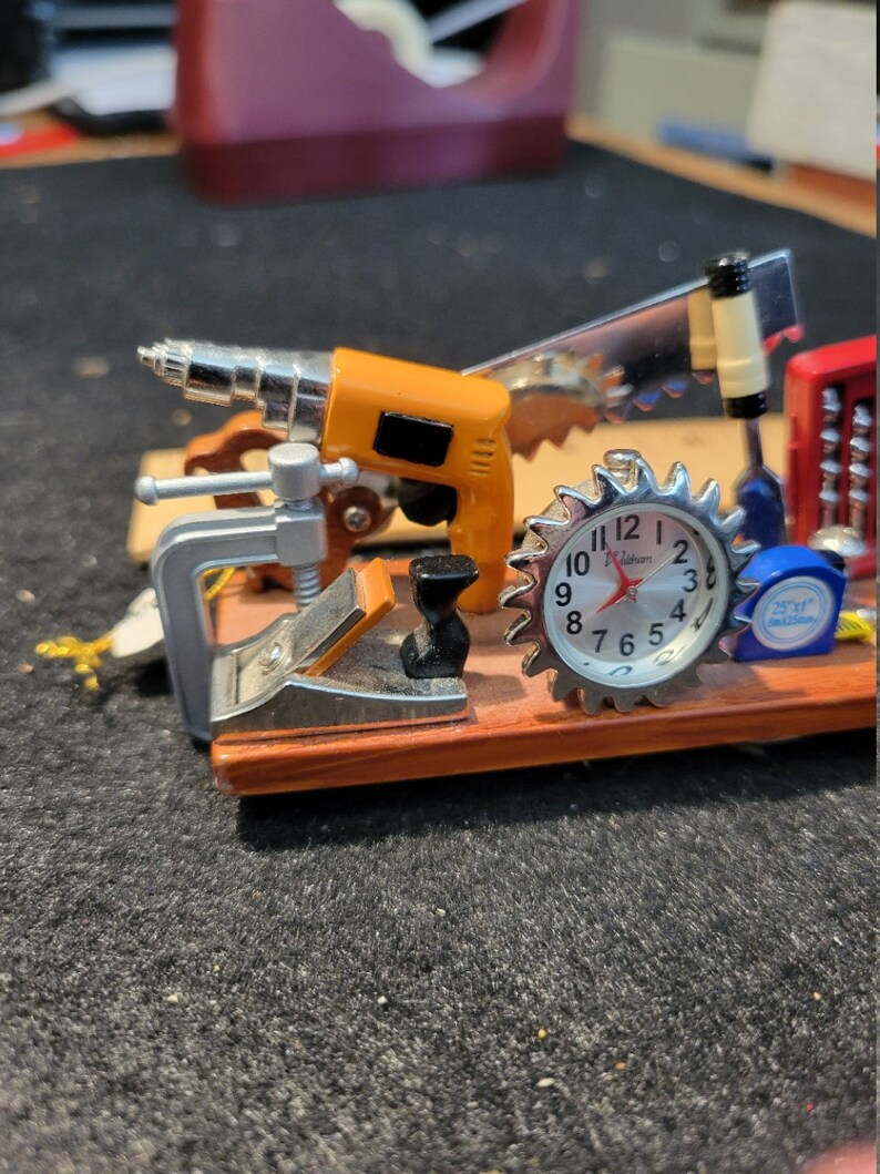 Very Cute, RARE Waltham Collectible Mini Clock Handyman’s Tools on Work ...
