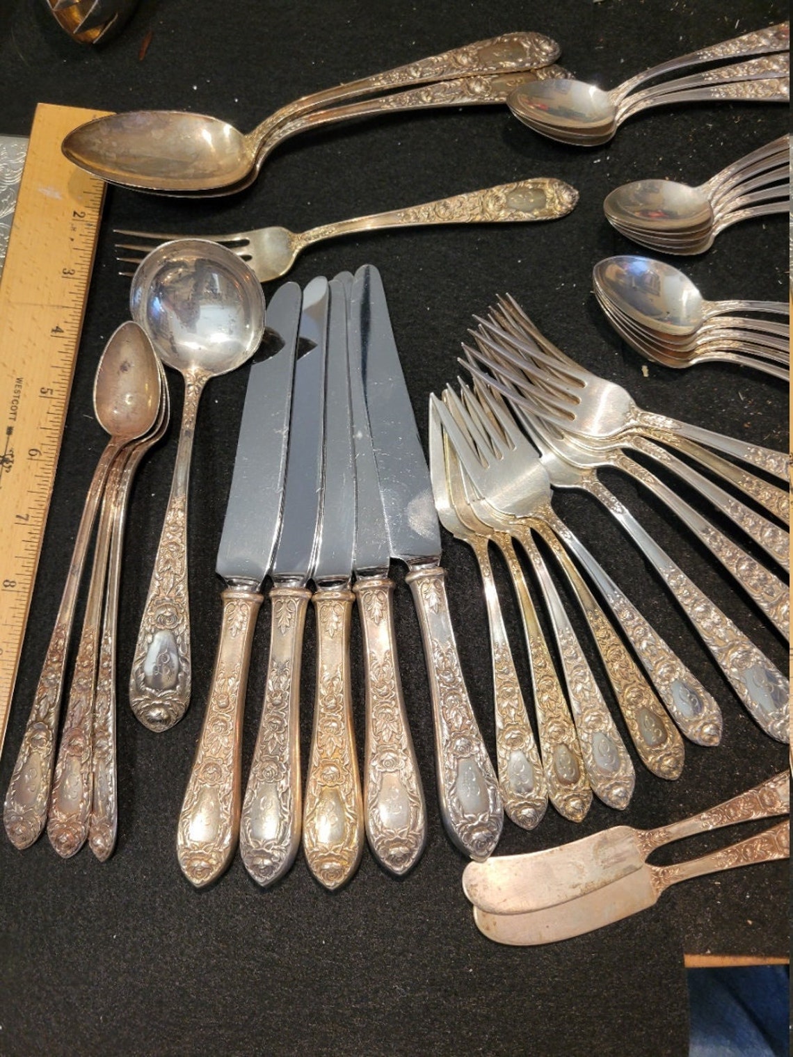 47 Pieces of Kirk Stieff Rose Pattern Sterling W/chest That Can Hold ...