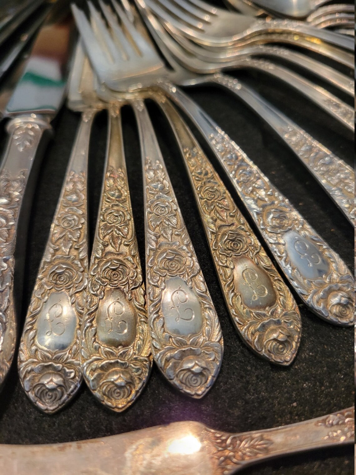 47 Pieces of Kirk Stieff Rose Pattern Sterling W/chest That Can Hold ...
