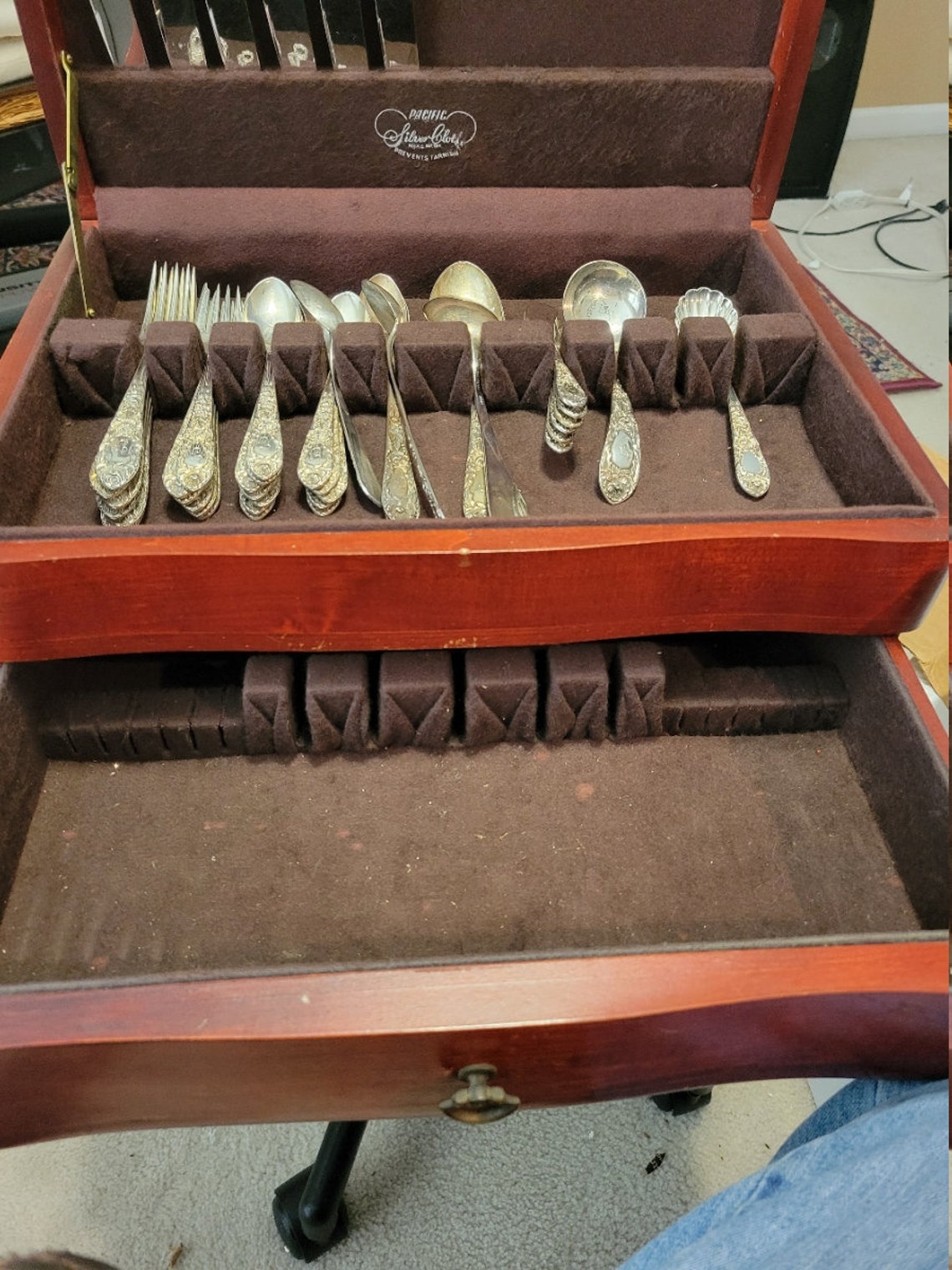 47 Pieces of Kirk Stieff Rose Pattern Sterling W/chest That Can Hold ...