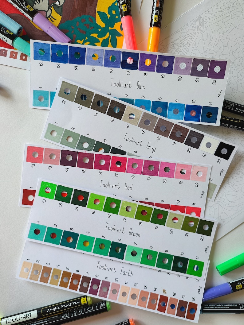 Guangna Acrylic Brush 240 Colors PDF Blank Color Chart | Instant ...