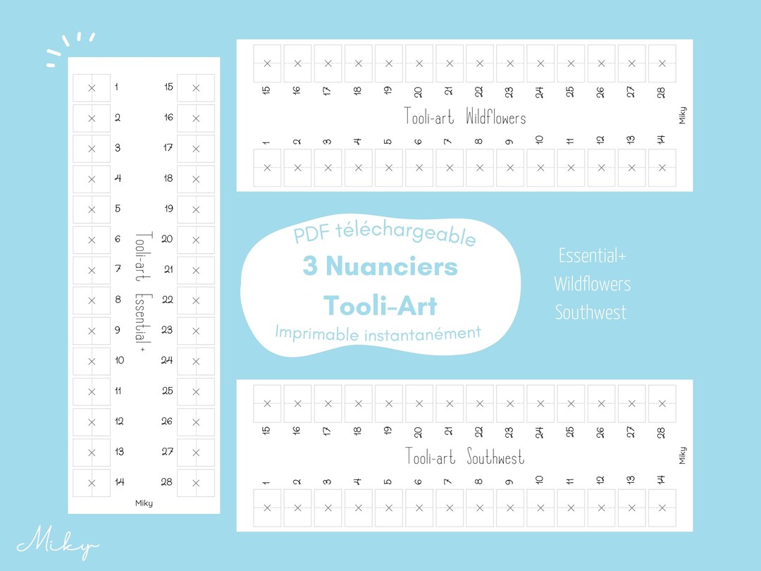 Tooli-art Essential Studio Blank PDF Color Chart Instant Download ...
