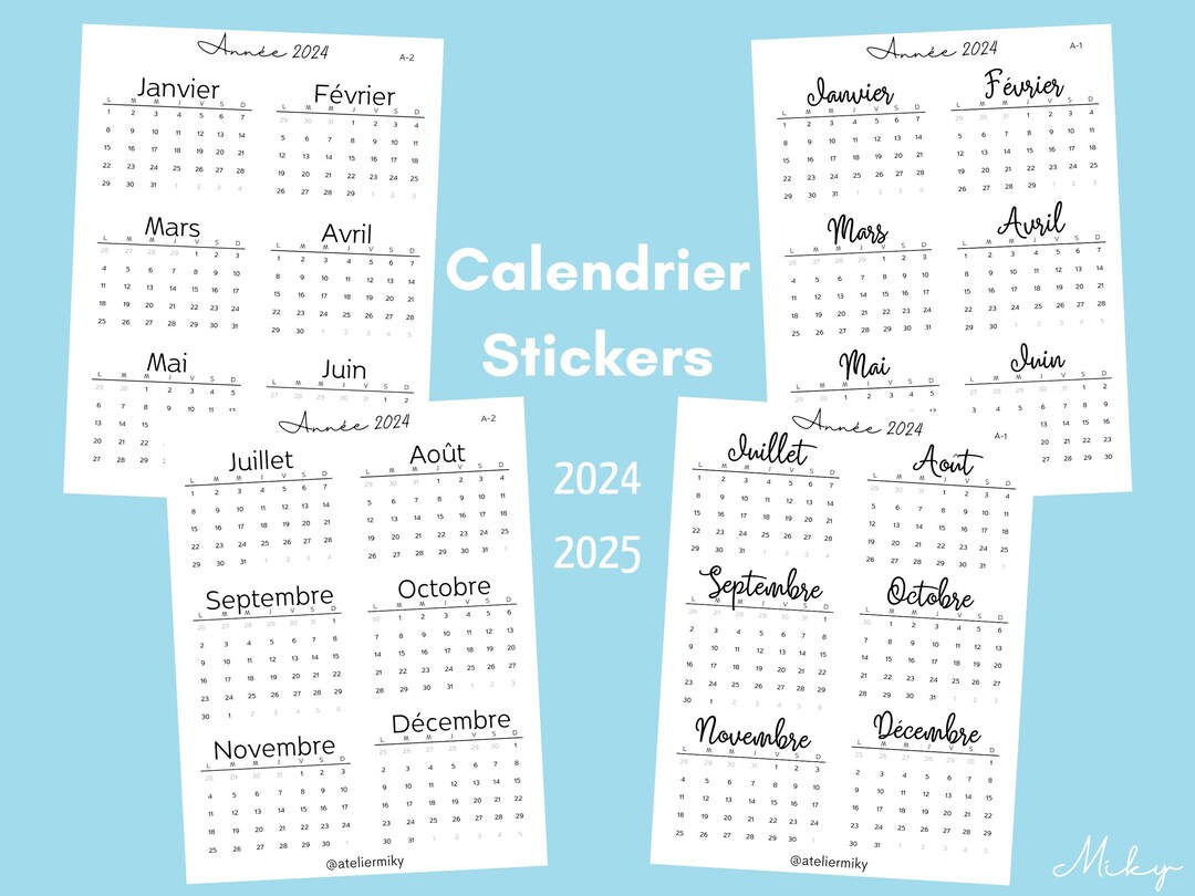 Calendar Stickers Stickers, Bullet Journal, Planner, Bujo, Year ...