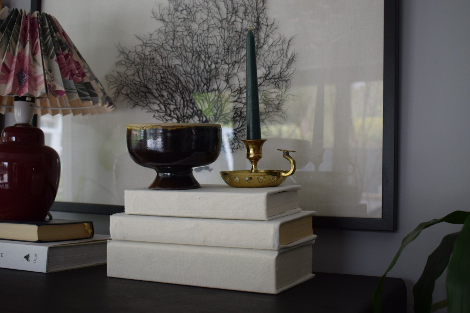 Beige Linen Wrapped Fabric Books, Coffee Table Books Stack, Bookshelf ...