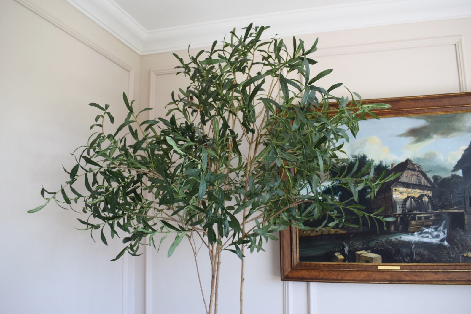 Lollipop Faux Realistic Olive Tree , Artificial Large Potted Tree H ...