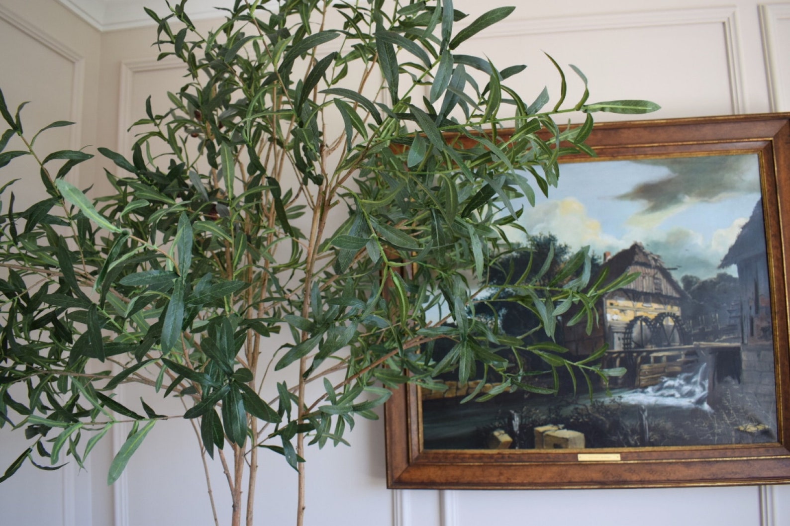 Lollipop Faux Realistic Olive Tree , Artificial Large Potted Tree H ...