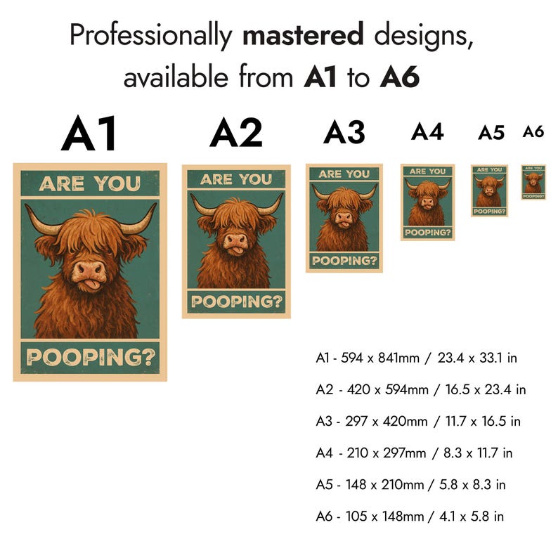 Funny Animals Trio, Typographic Print, Bathroom Jokes Poster, Wall Art ...