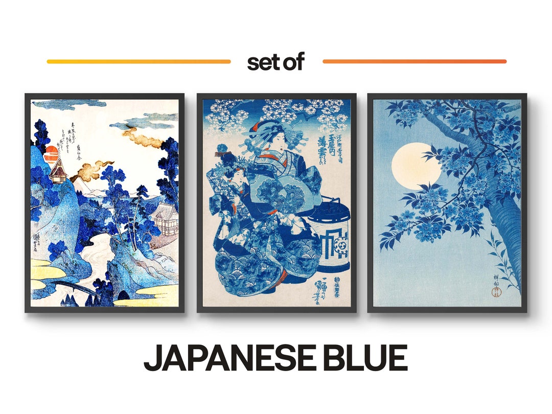Japanese Woodblock Set of 3 Prints, Vintage Japanese Woodblock, Ukiyo-e ...