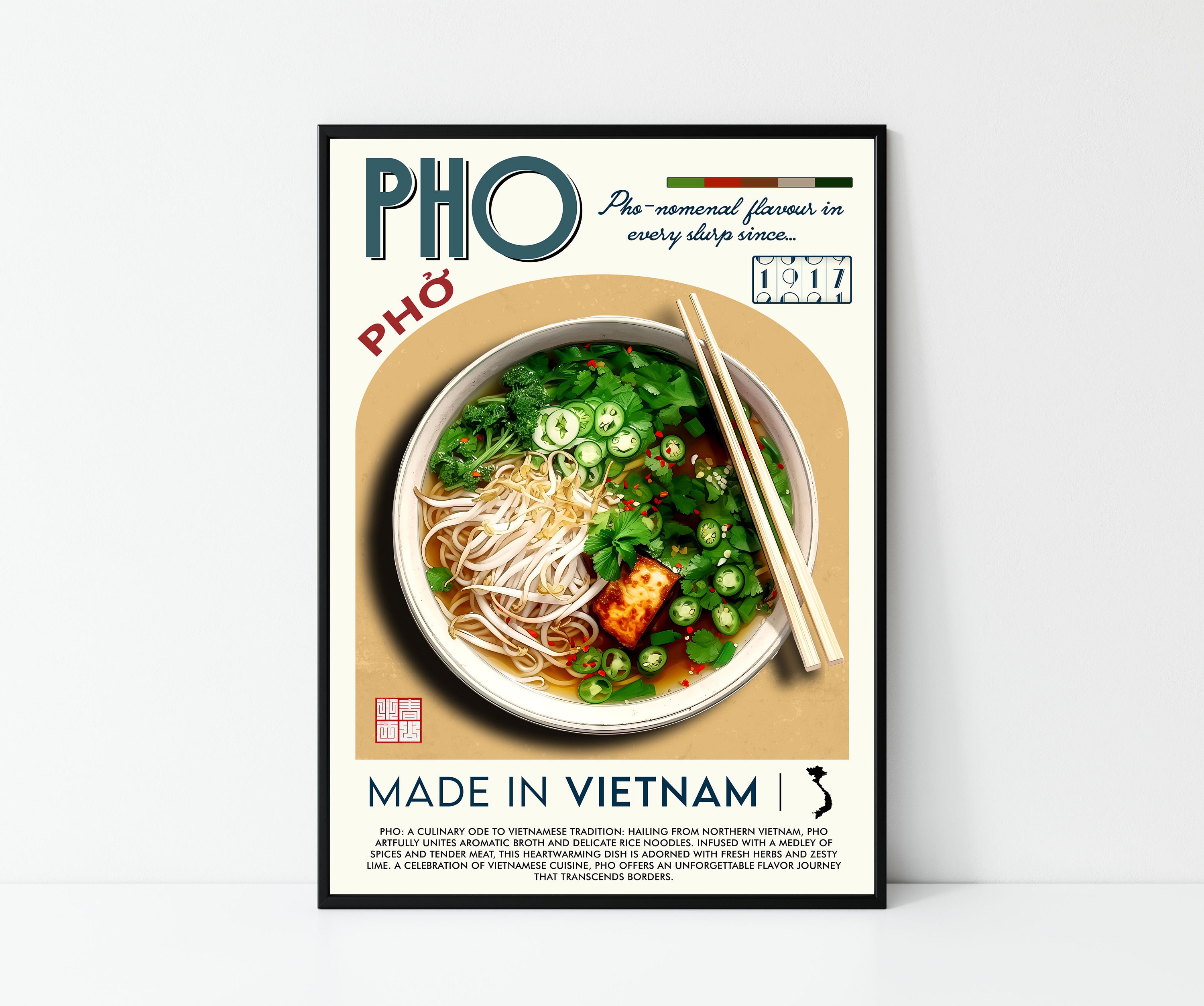 Pho Poster Food Print Modern Kitchen Decor Vietnamese Food - Etsy UK