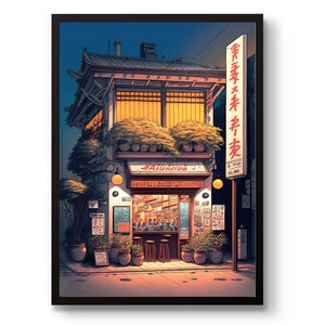 Evening at the Ramen Shop Poster, Japanese Anime Print, Ukiyo-e Art ...