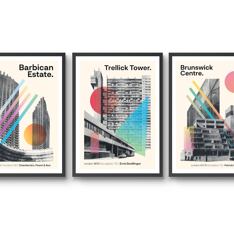 Brutalist Framed Posters - Etsy UK