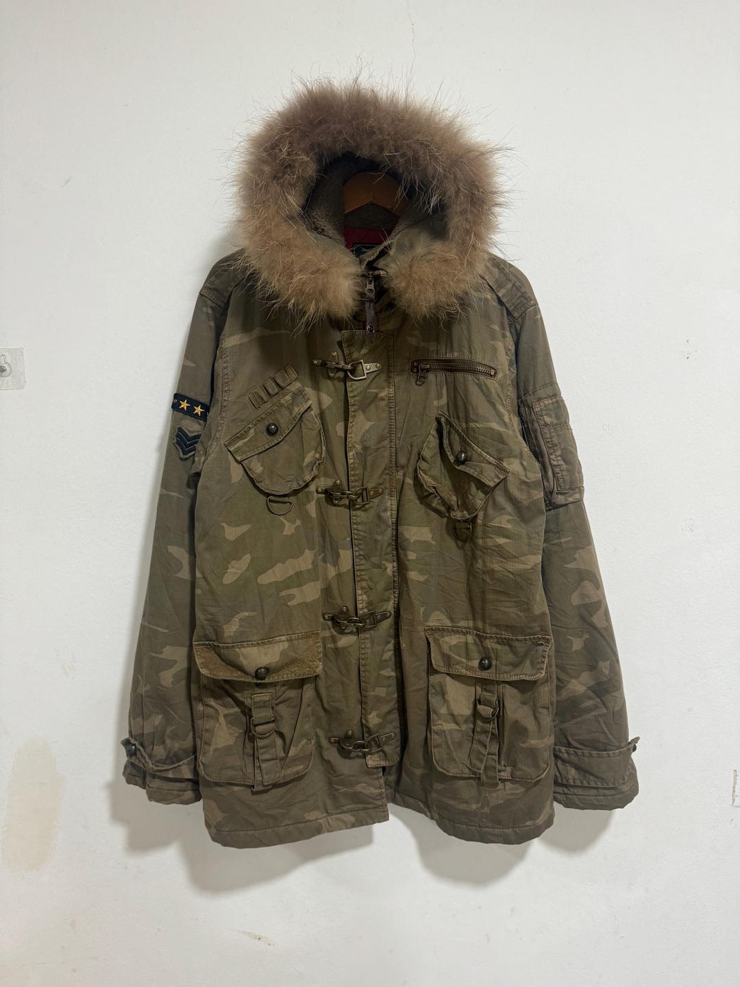 Kissmark Japan Military Style Camo Fur Hooded Jacket - Etsy