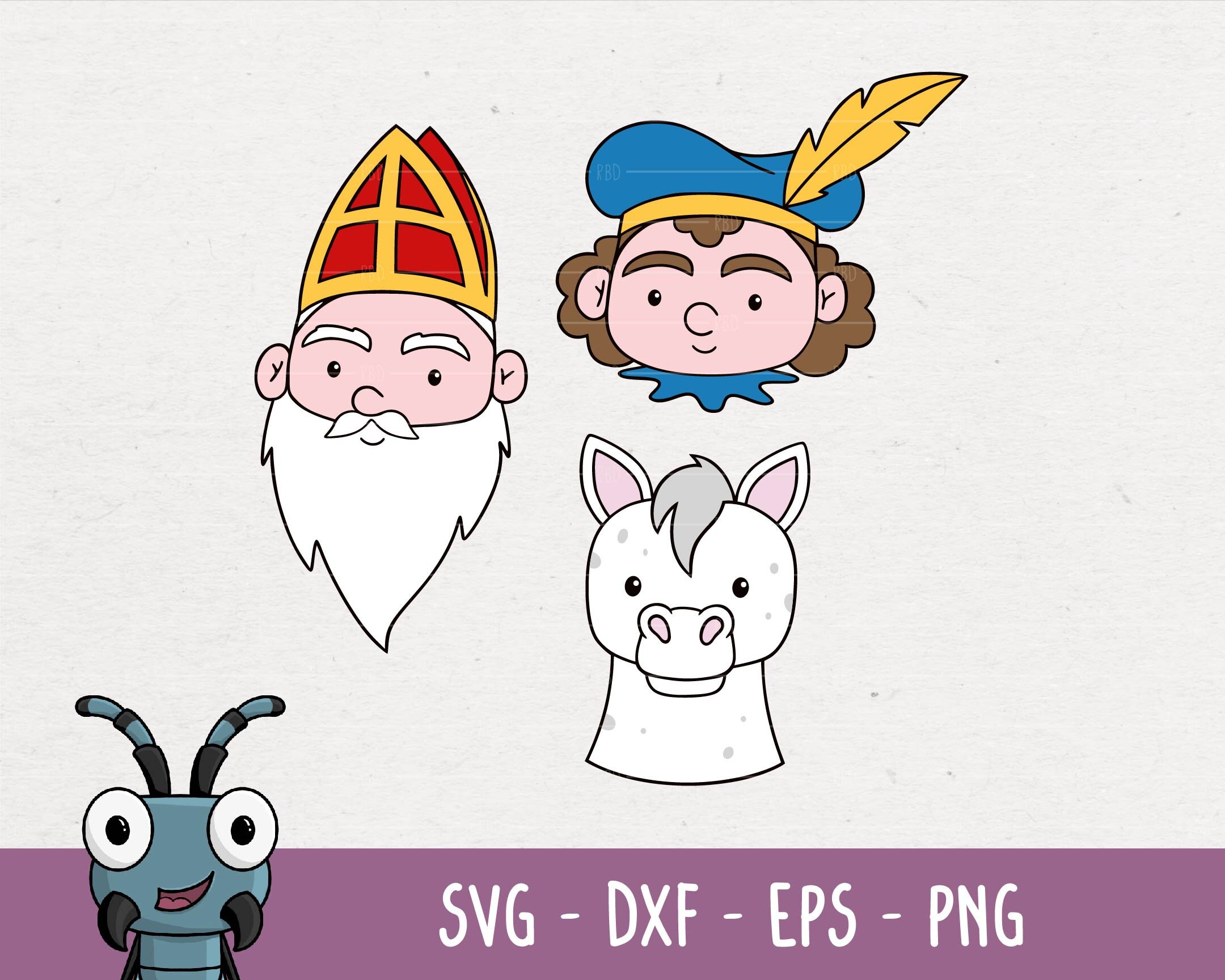 Sint en piet cartoon svg, ozosnel karakter svg, sinterklaas svg bundel ...