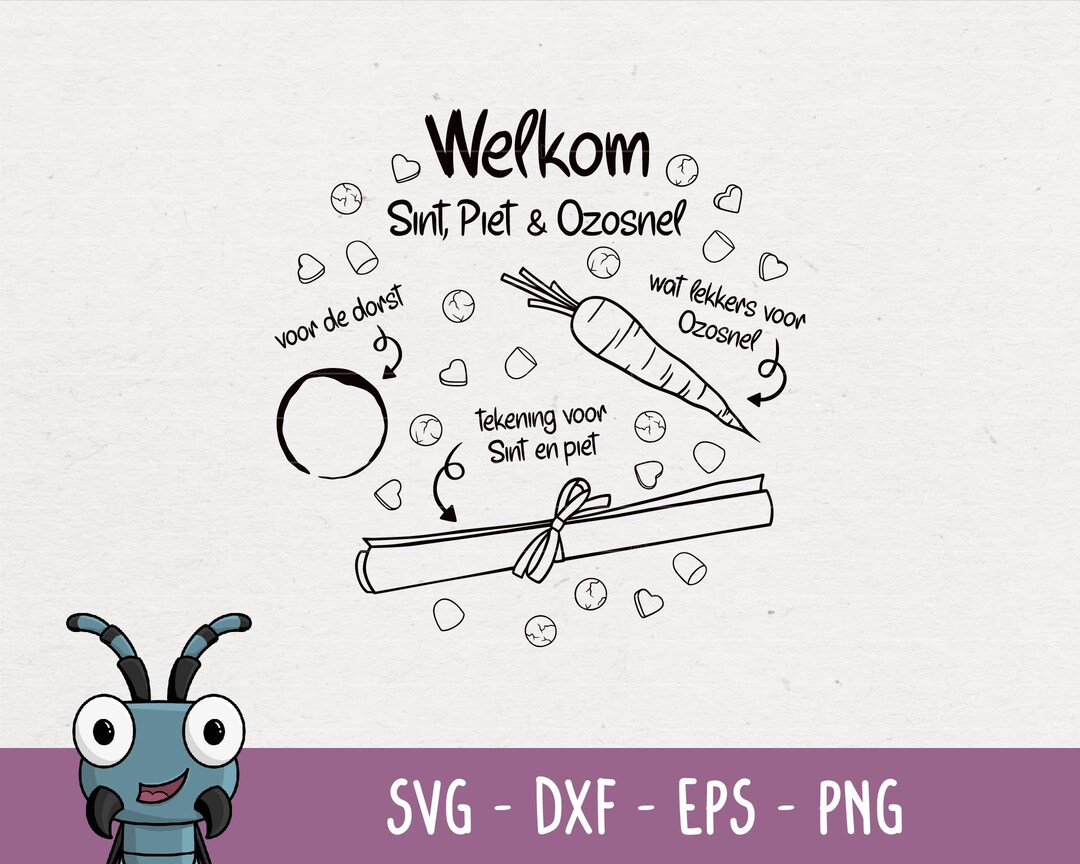 Sint En Piet Dienblad Svg, Welkom Sint En Piet Clipart ...