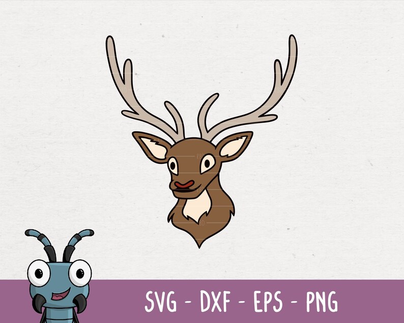 Reno de Navidad SVG Lindo Rudolph SVG Reno de Santa Claus - Etsy México